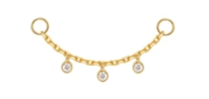 Modern Mood Chain with 3 Dripping Bezel Diamond (Genuine Diamond ...