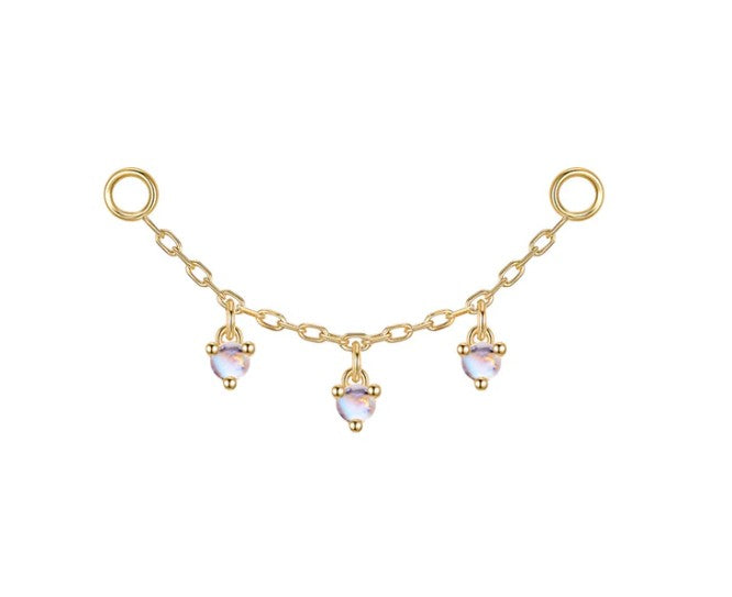 Modern Mood Chain with 3 Dripping Gemstones – Spec Body Art (Tattoo ...