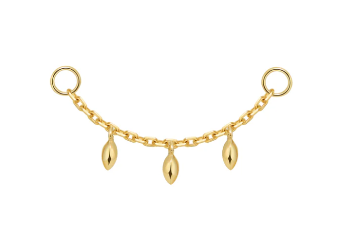 Modern Mood Chain with 3 Dripping Marquise Bead – Spec Body Art (Tattoo ...