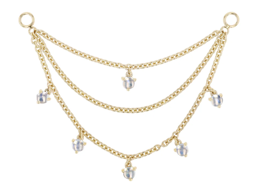 Modern Mood Triple Chain with Dripping Moonstone – Spec Body Art ...